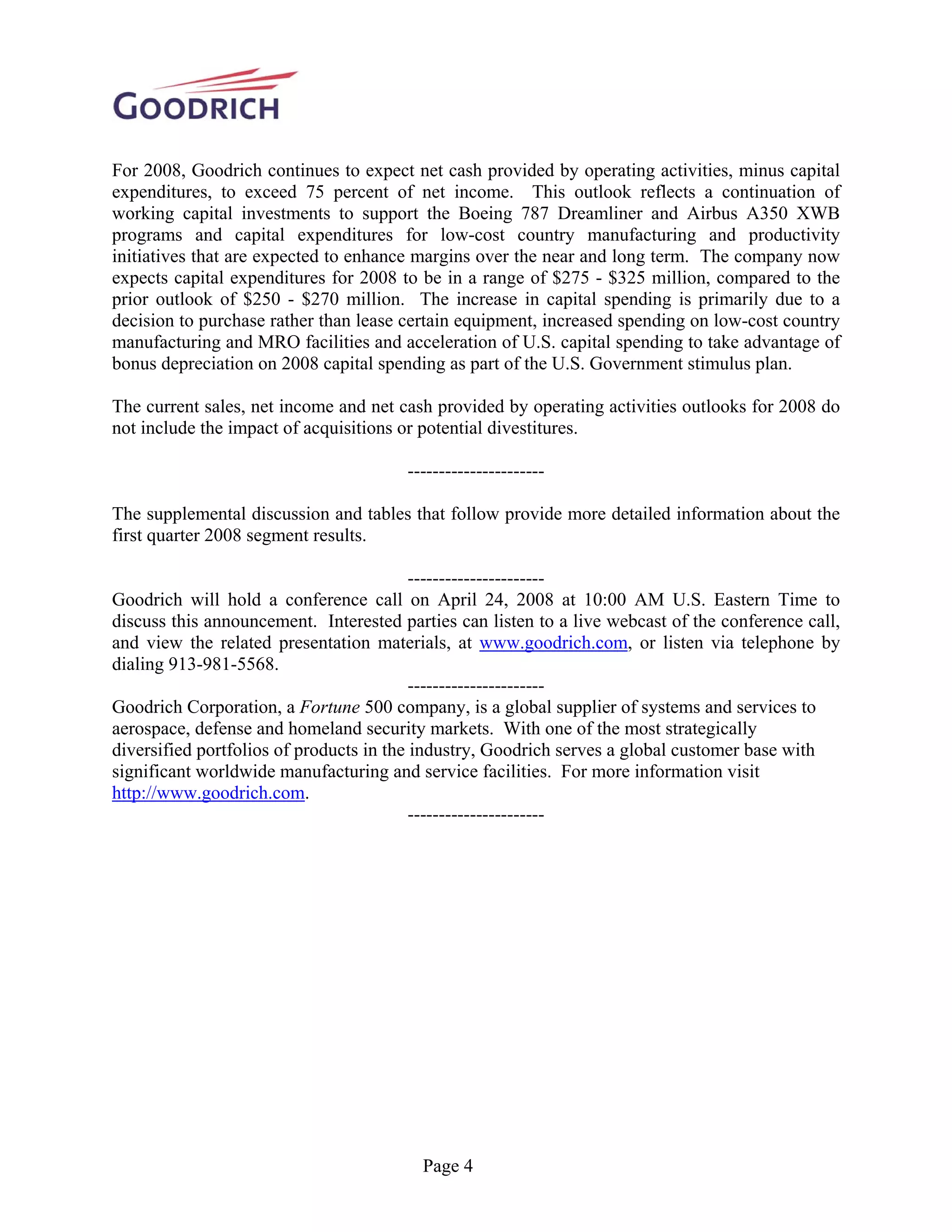 goodrich 1Q08_release | PDF