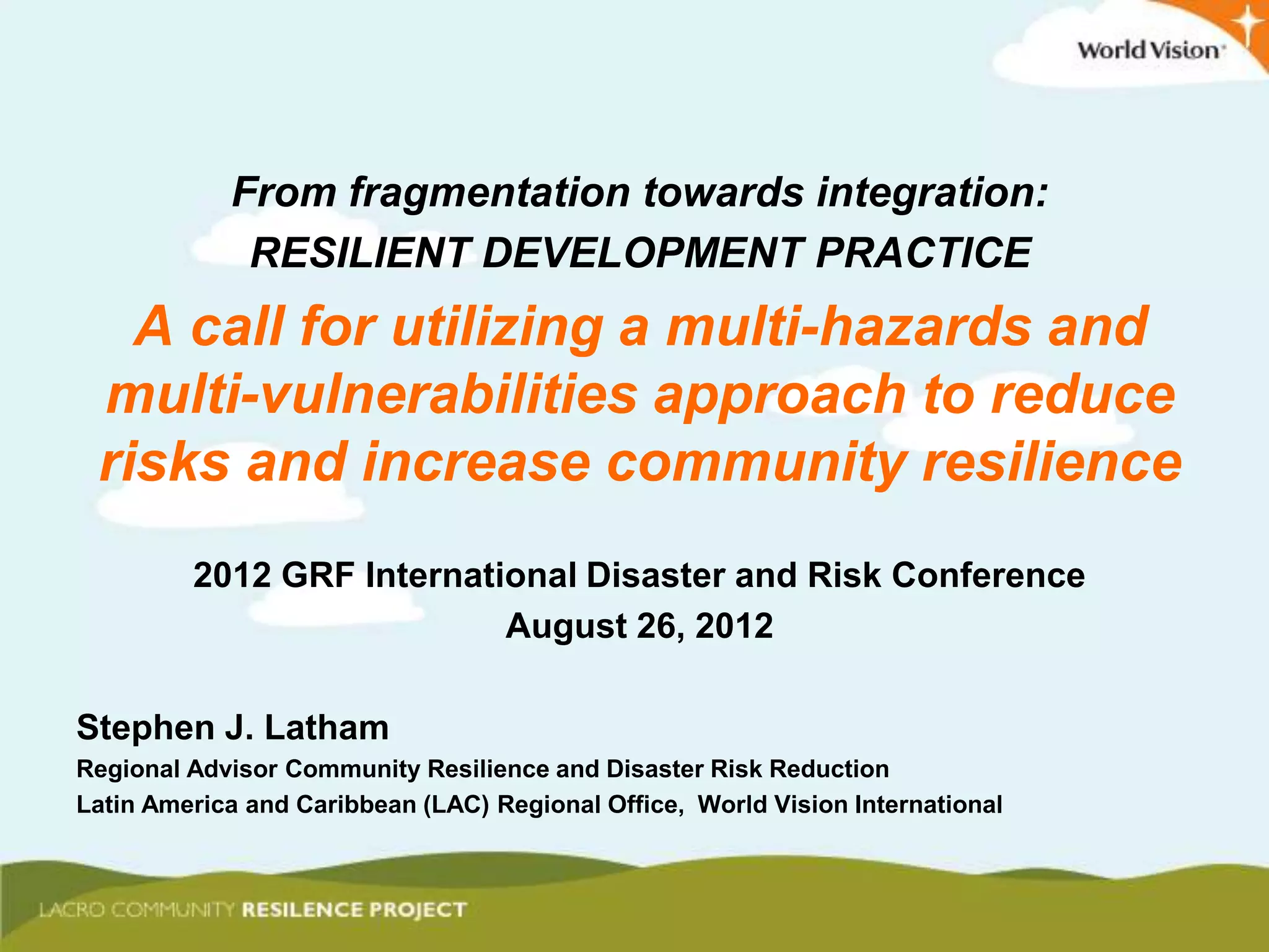Resilient development practice – from fragmentation towards integration ...