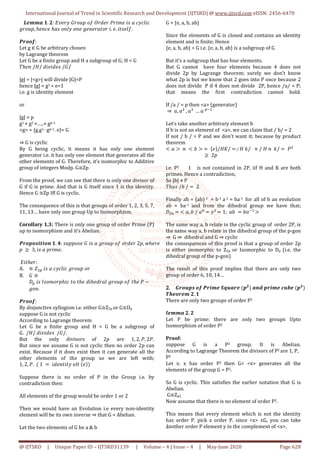 A Classification of Groups of Small Order upto Isomorphism | PDF