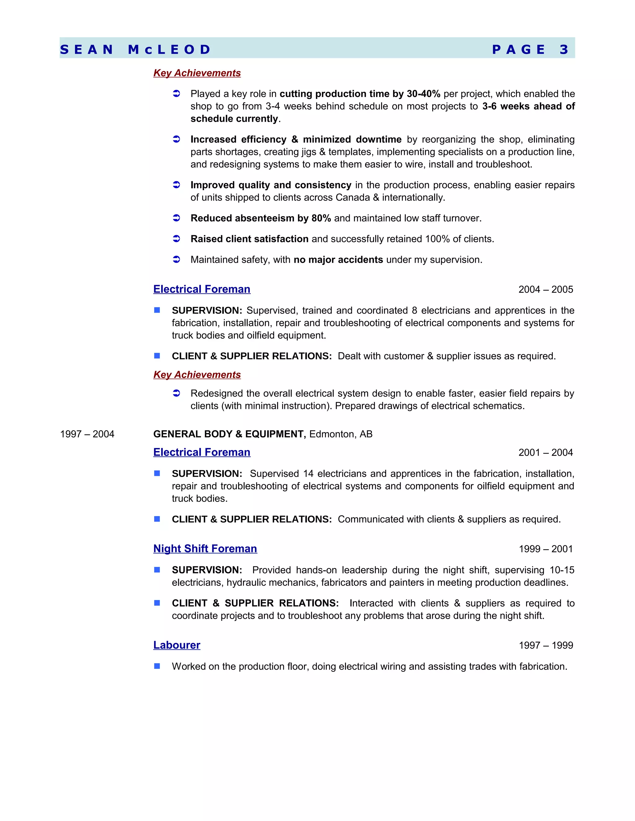 McLeod, Sean Resume | DOC