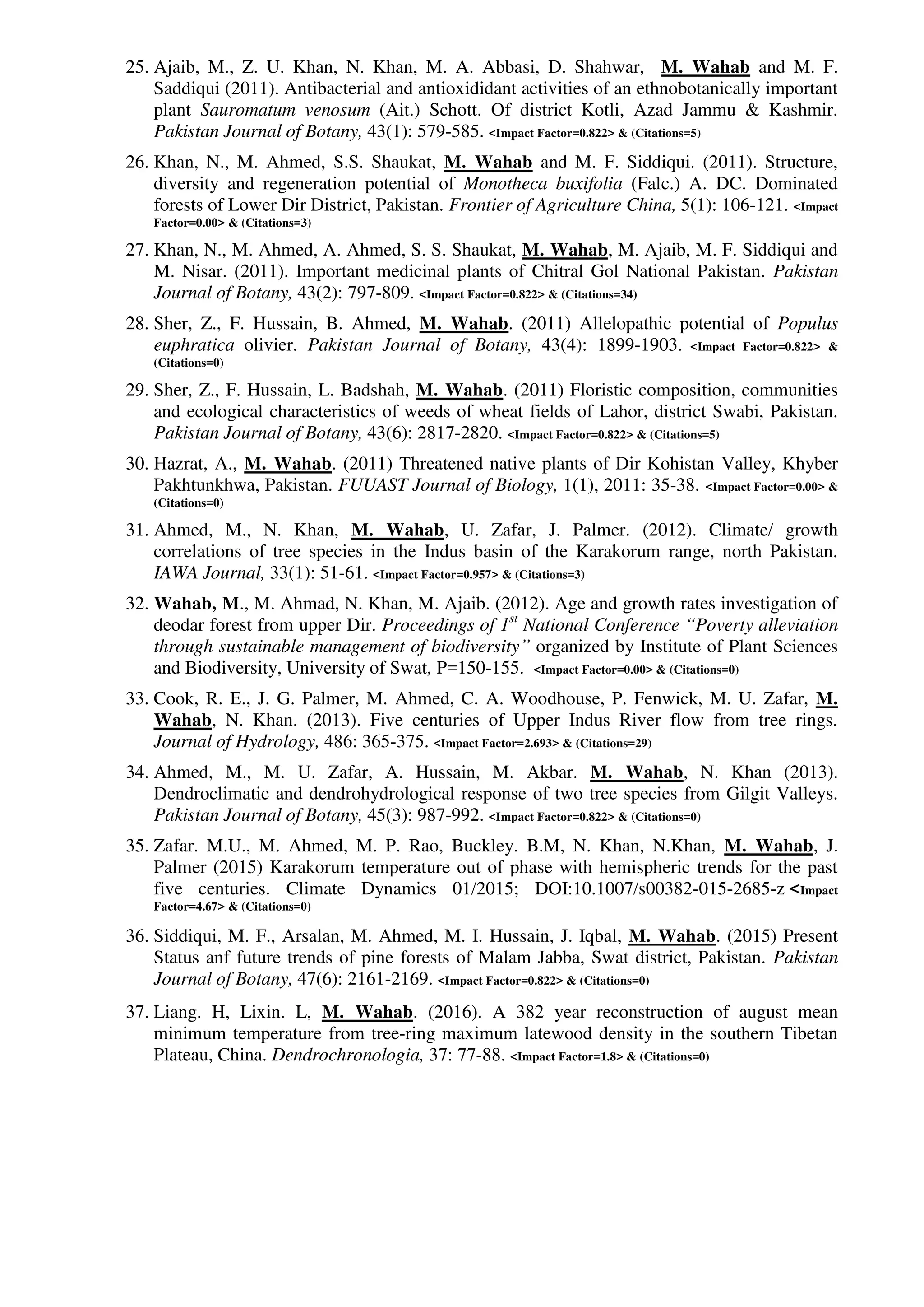 Dr M. Wahab updated CV in 2016 | PDF