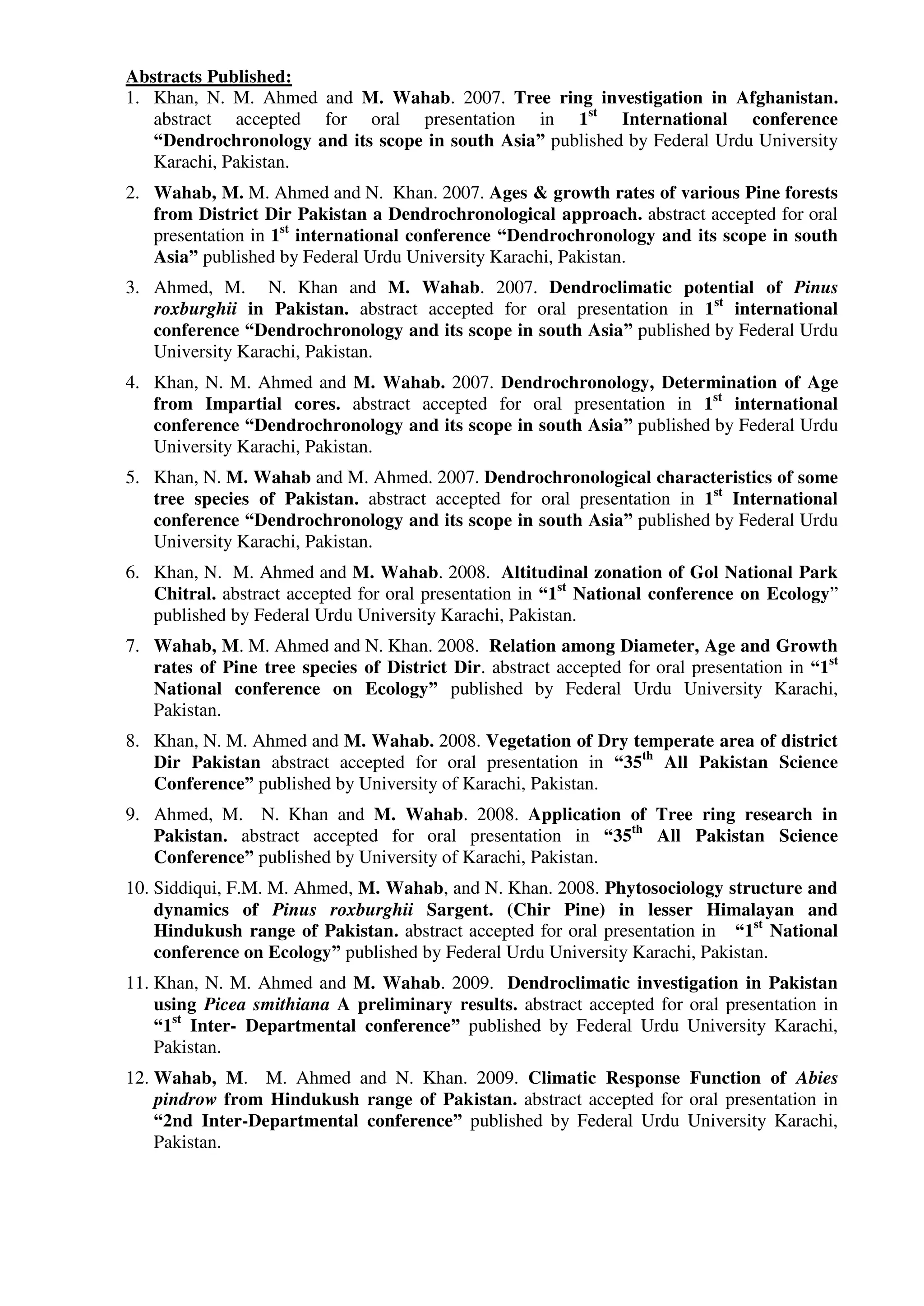 Dr M. Wahab updated CV in 2016 | PDF