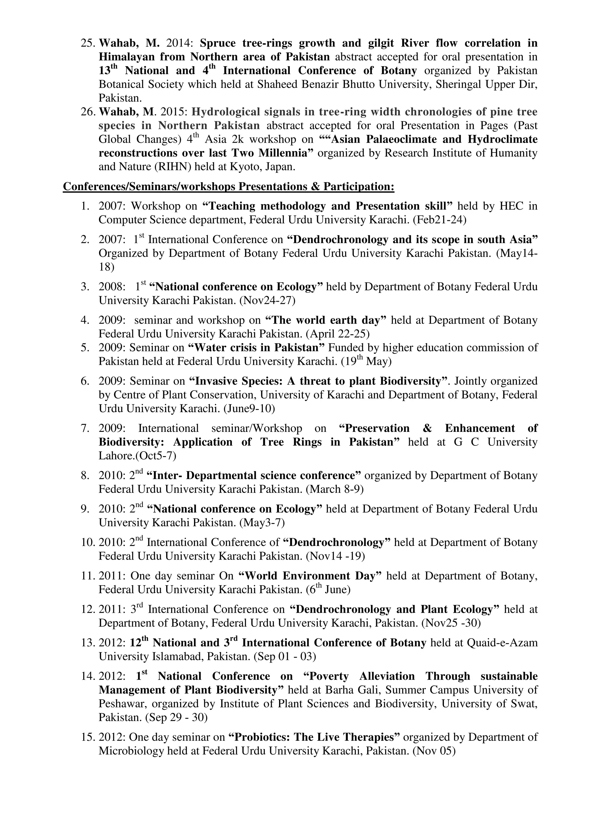 Dr M. Wahab updated CV in 2016 | PDF