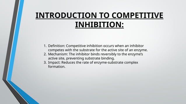 COMPETITIVE INHIBITION IN ENZYMOLOGY BIOTECHNOLOGY | PPT