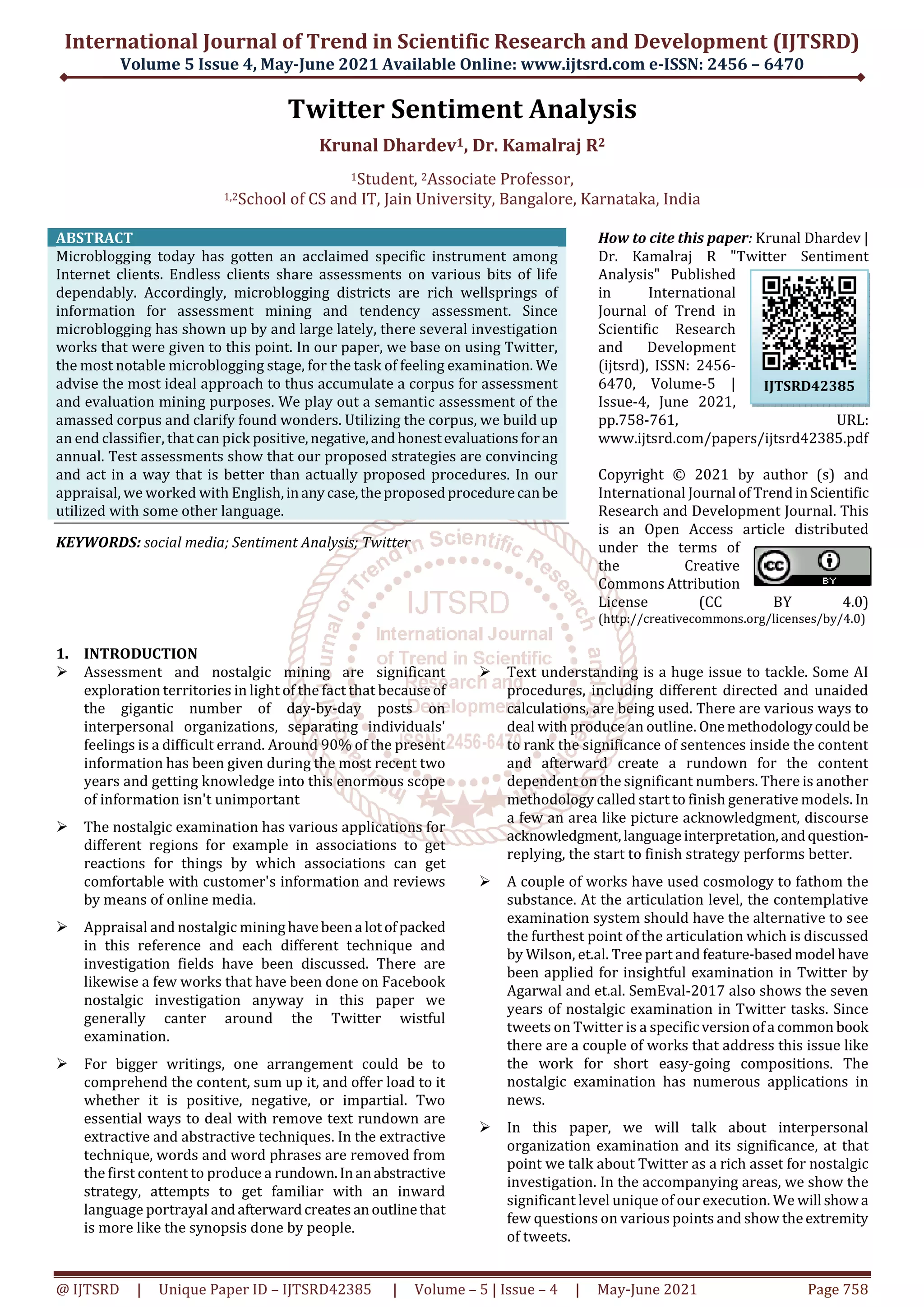 Twitter Sentiment Analysis | PDF