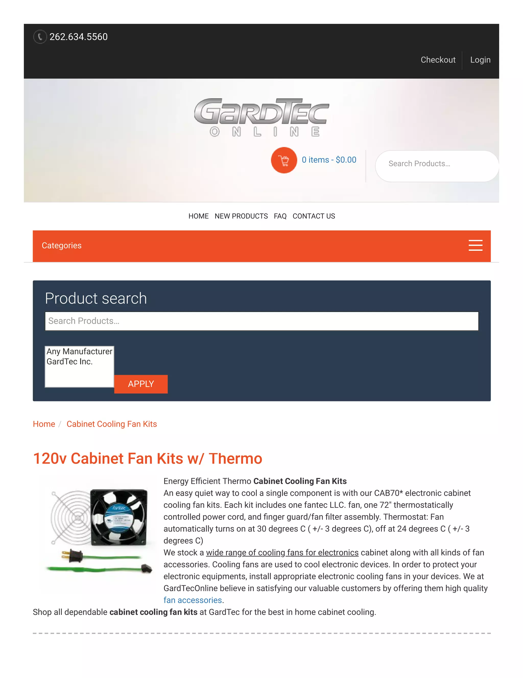 120v cabinet fan kits w thermo | PDF