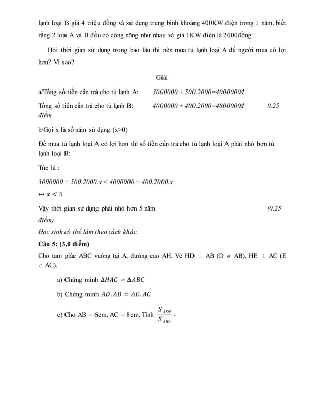 Đề Thi HK2 Toán 8 - THCS Hoàng Lê Kha | PDF