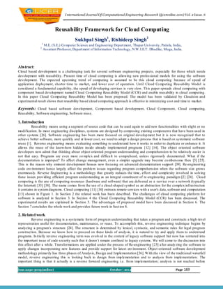 Reusability Framework for Cloud Computing | PDF