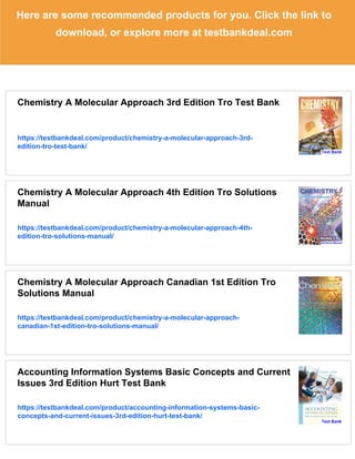 Chemistry A Molecular Approach 3rd Edition Tro Solutions Manual | PDF