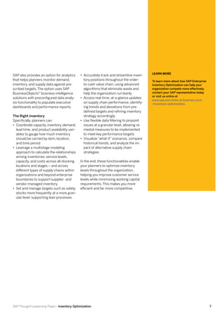 Inventory Optimization - A New Approach to Operational Inventory ...