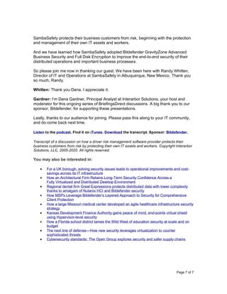 SambaSafety’s Mission to Reduce Risk Begins in its Own Datacenter | PDF