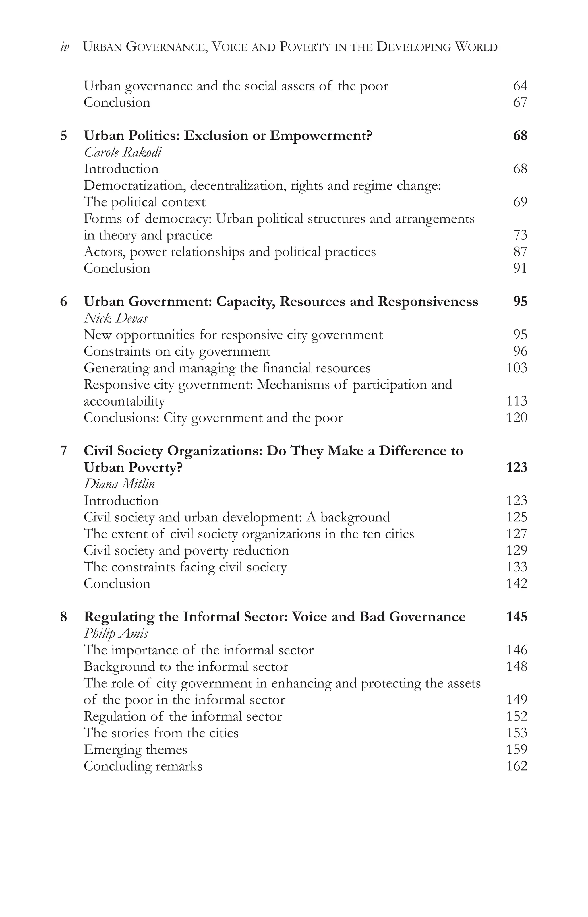 Urban Governance Voice And Poverty In The Developing World Nick Devas | PDF
