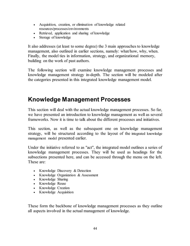 Knowledge Management | DOCX