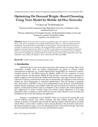 Optimizing On Demand Weight -Based Clustering Using Trust Model for Mobile Ad Hoc Networks | PDF ...