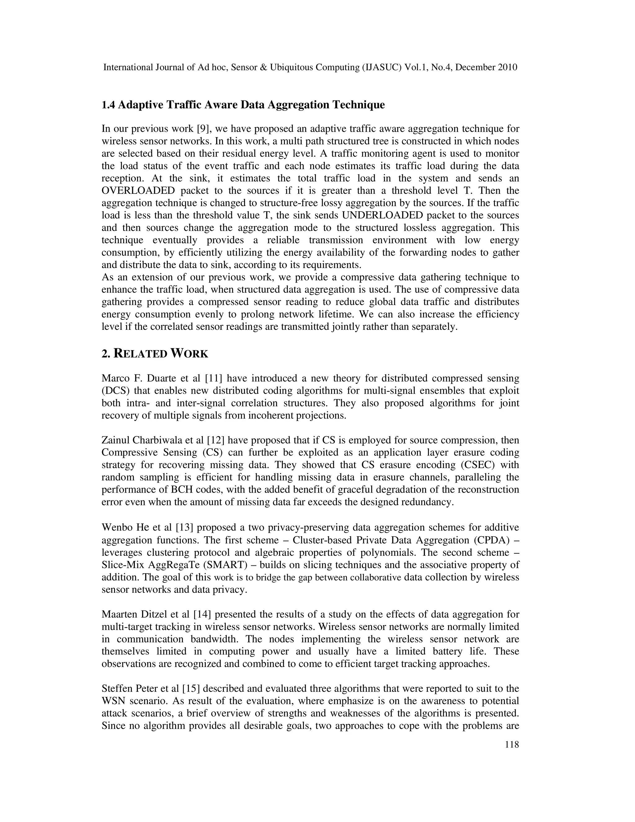 A Cost Effective Compressive Data Aggregation Technique For Wireless Sensor Networks Pdf