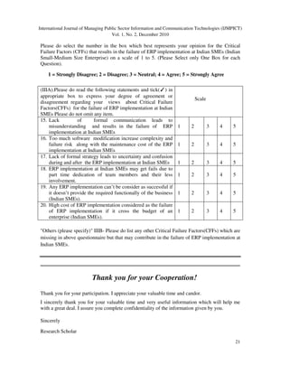 A Survey Instrument for Identification of the Critical Failure Factors ...