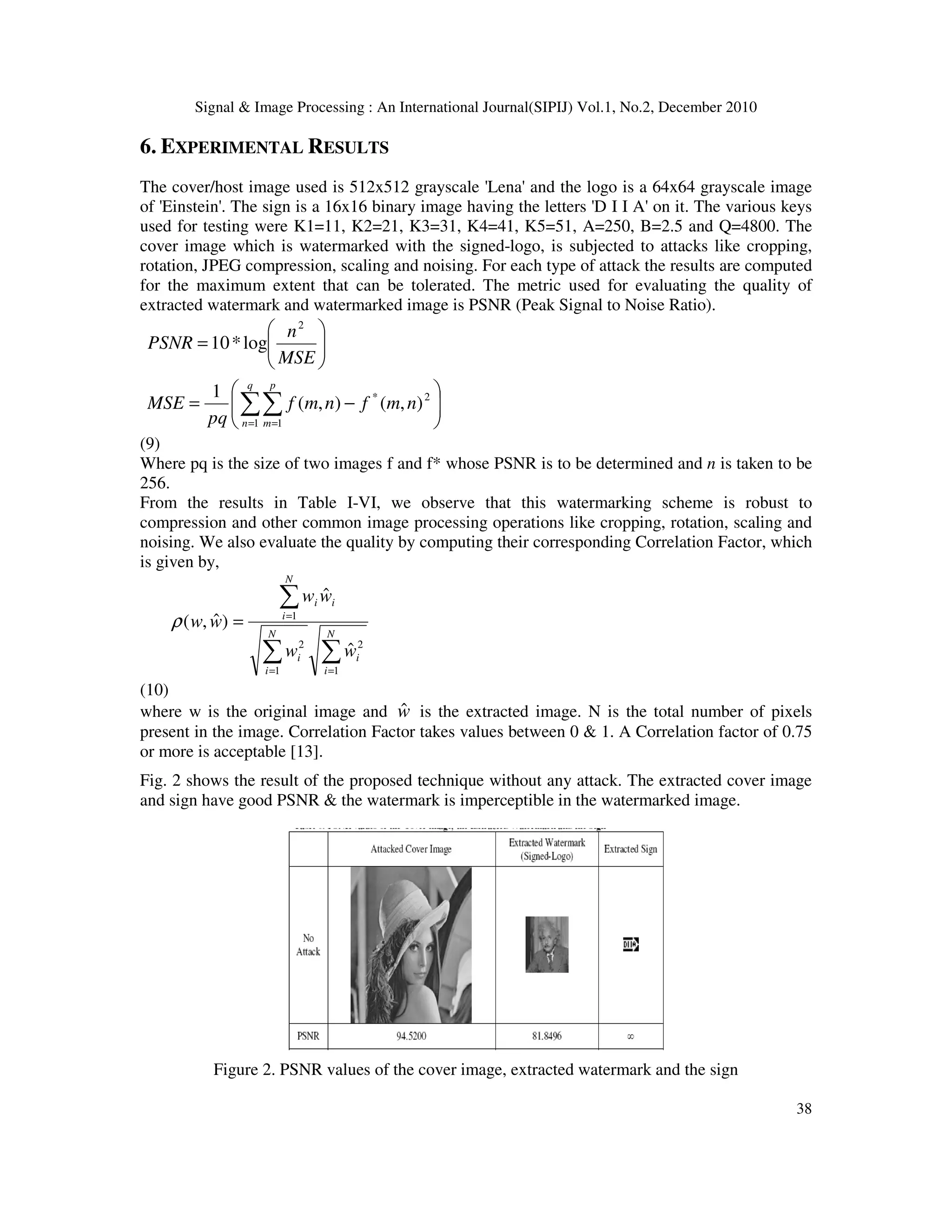 A DWT based Dual Image Watermarking Technique for Authenticity and Watermark Protection | PDF ...