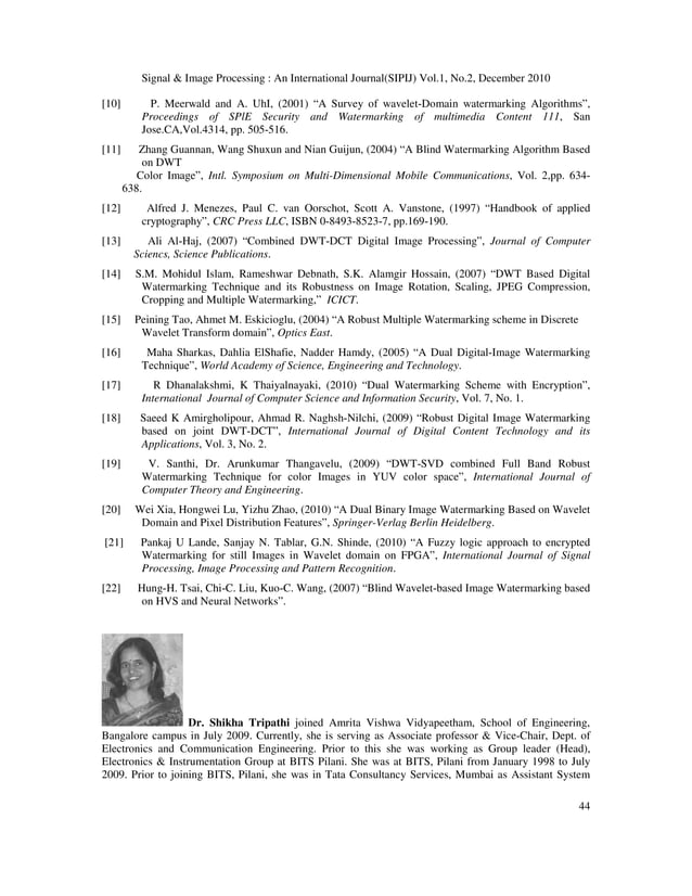 A DWT based Dual Image Watermarking Technique for Authenticity and Watermark Protection | PDF ...