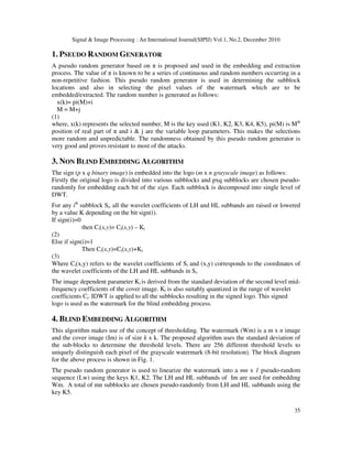 A DWT based Dual Image Watermarking Technique for Authenticity and Watermark Protection | PDF ...