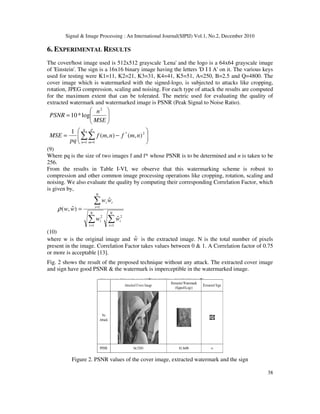 A DWT based Dual Image Watermarking Technique for Authenticity and Watermark Protection | PDF ...
