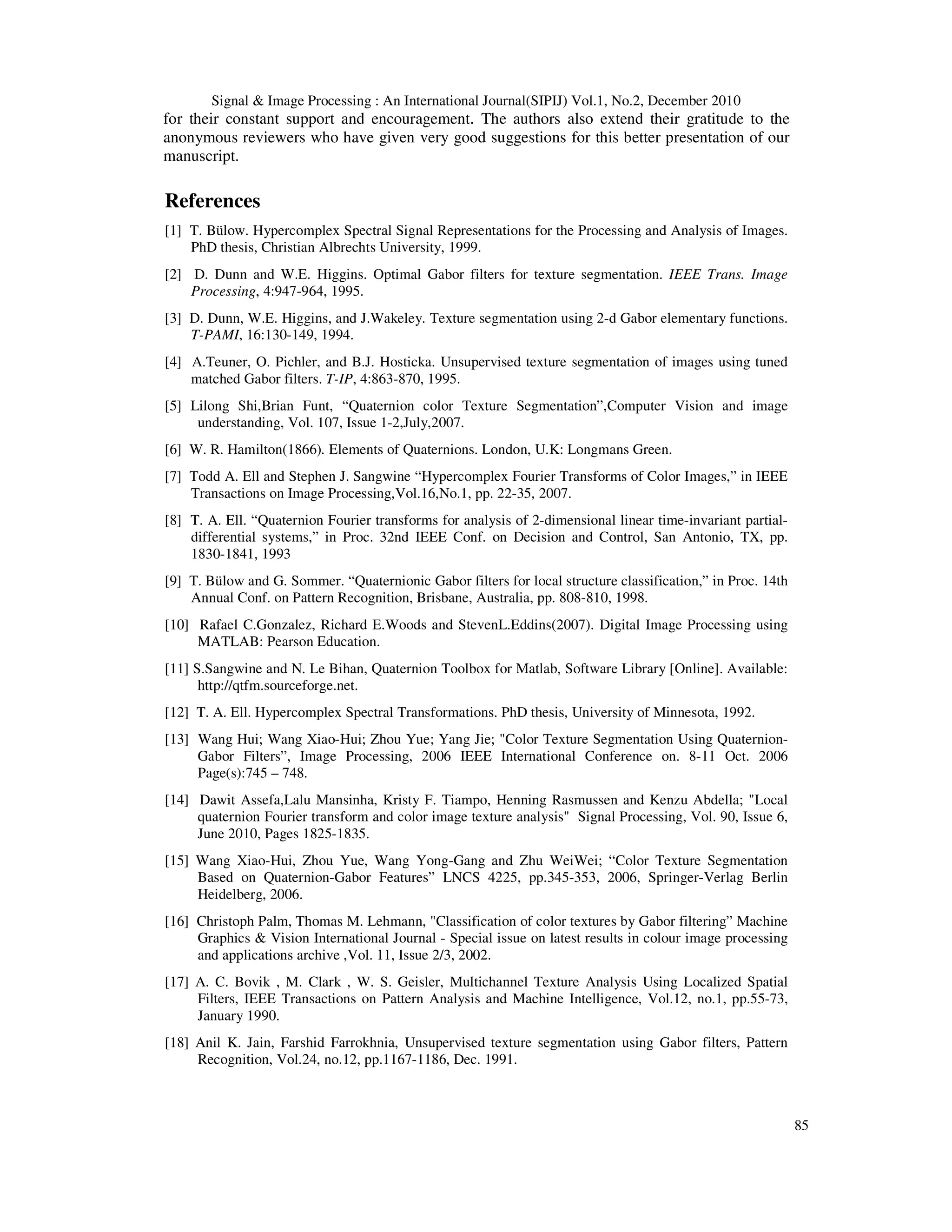 Colour-Texture Image Segmentation using Hypercomplex Gabor Analysis | PDF