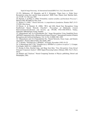 Face Recognition Using Simplified Fuzzy Artmap | PDF