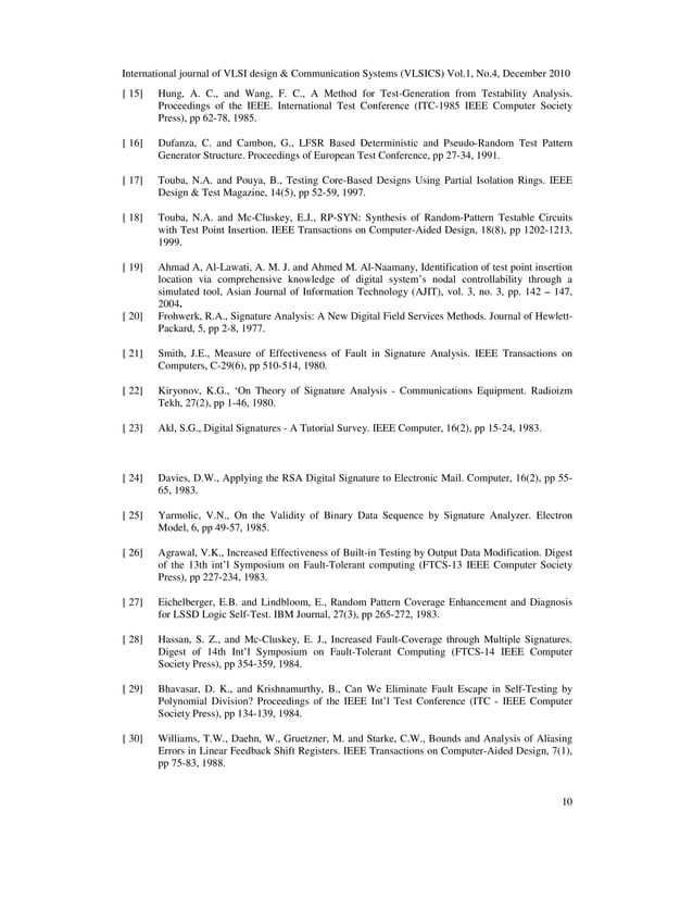 A Simulation Experiment On A Built In Self Test Equipped With