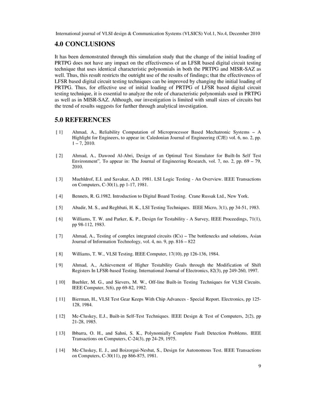 A Simulation Experiment On A Built In Self Test Equipped With Pseudorandom Test Pattern