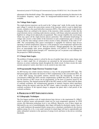 SINGLE ELECTRON TRANSISTOR: APPLICATIONS & PROBLEMS | PDF | Chemistry | Science