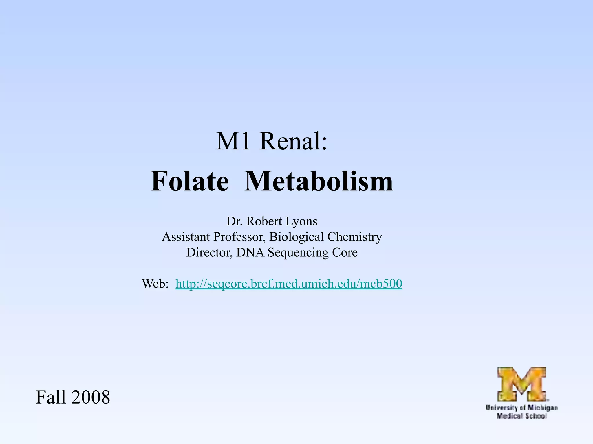 12.11.08: Folate Metabolism | PDF