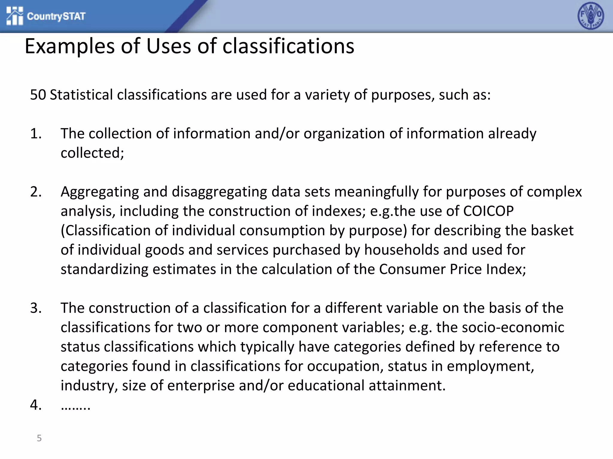 Classification and Correspondence Table Lusaka, 12-16 November 2012 | PPT