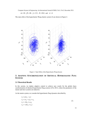 Global Chaos Synchronization of Hyperchaotic Pang and Hyperchaotic Wang Systems via Adaptive ...
