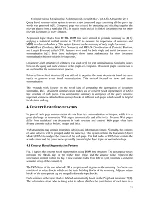 QUERY SENSITIVE COMPARATIVE SUMMARIZATION OF SEARCH RESULTS USING CONCEPT BASED SEGMENTATION | PDF