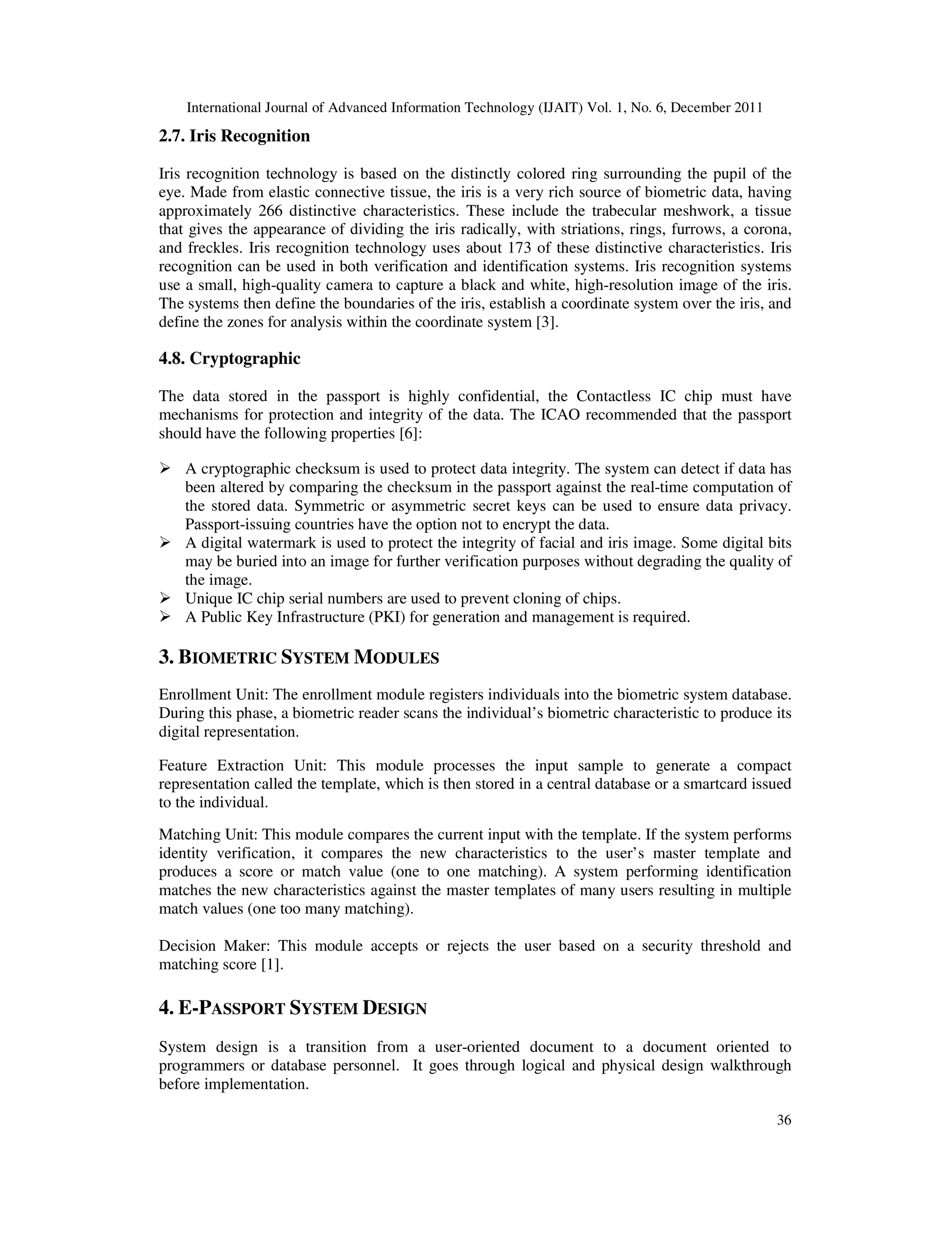 DESIGN AND IMPLEMENTATION OF E-PASSPORT SCHEME USING CRYPTOGRAPHIC ALGORITHM ALONG WITH ...