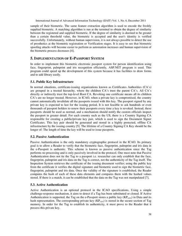 DESIGN AND IMPLEMENTATION OF E-PASSPORT SCHEME USING CRYPTOGRAPHIC ALGORITHM ALONG WITH ...