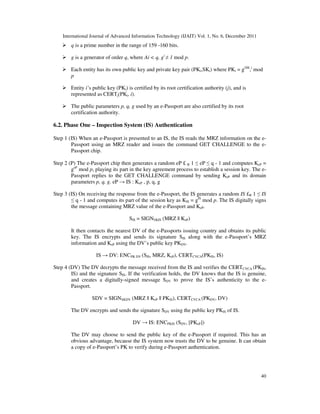 DESIGN AND IMPLEMENTATION OF E-PASSPORT SCHEME USING CRYPTOGRAPHIC ALGORITHM ALONG WITH ...