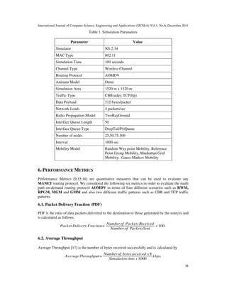 PERFORMANCE EVALUATION OF AOMDV PROTOCOL BASED ON VARIOUS SCENARIO AND TRAFFIC PATTERNS | PDF ...