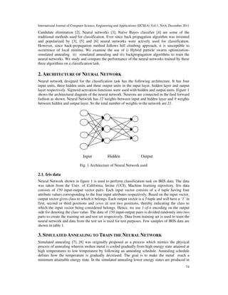 Hybrid PSO-SA algorithm for training a Neural Network for Classification | PDF