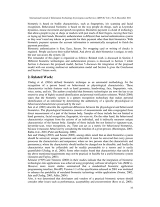 Integration of Biometric authentication procedure in customer oriented payment system in trusted ...