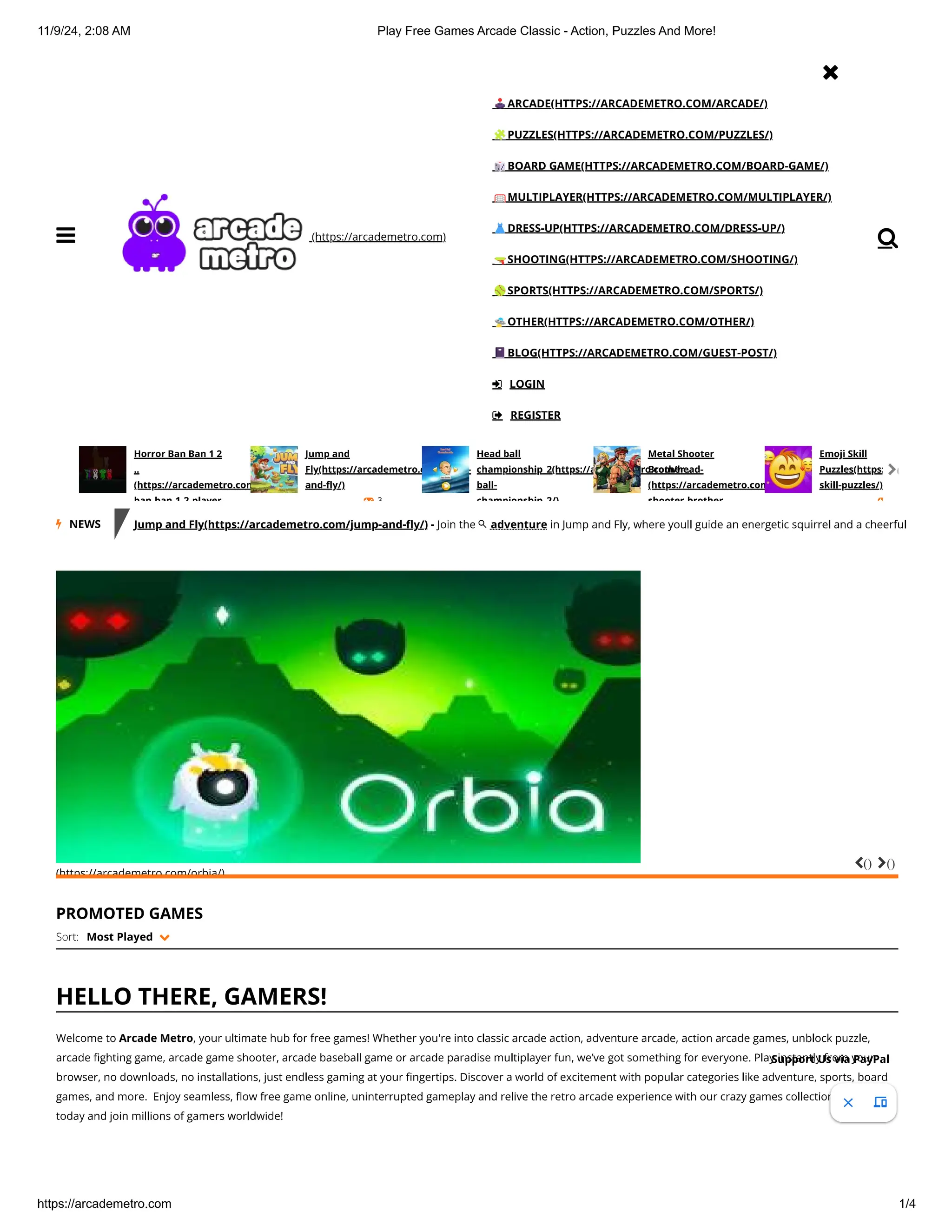 Play Free Games Arcade Classic - Action, Puzzles And More! | PDF