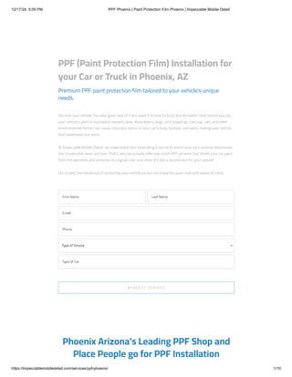 Phoenix Arizona’s Leading PPF Shop and Place People go for PPF ...