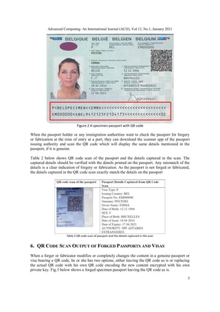 Detection of Forgery and Fabrication in Passports and Visas Using Cryptography andQR Codes | PDF