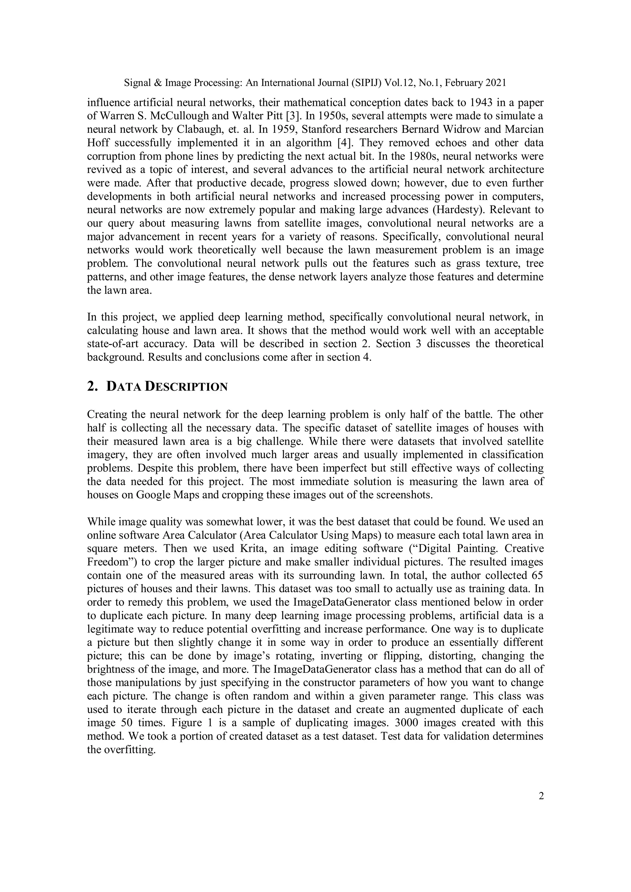 Application Of Convolutional Neural Network In Lawn Measurement Pdf