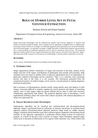 Role of Hybrid Level Set in Fetal Contour Extraction | PDF