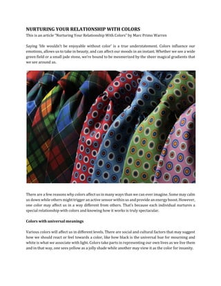 NURTURING YOUR RELATIONSHIP WITH COLORS | PDF