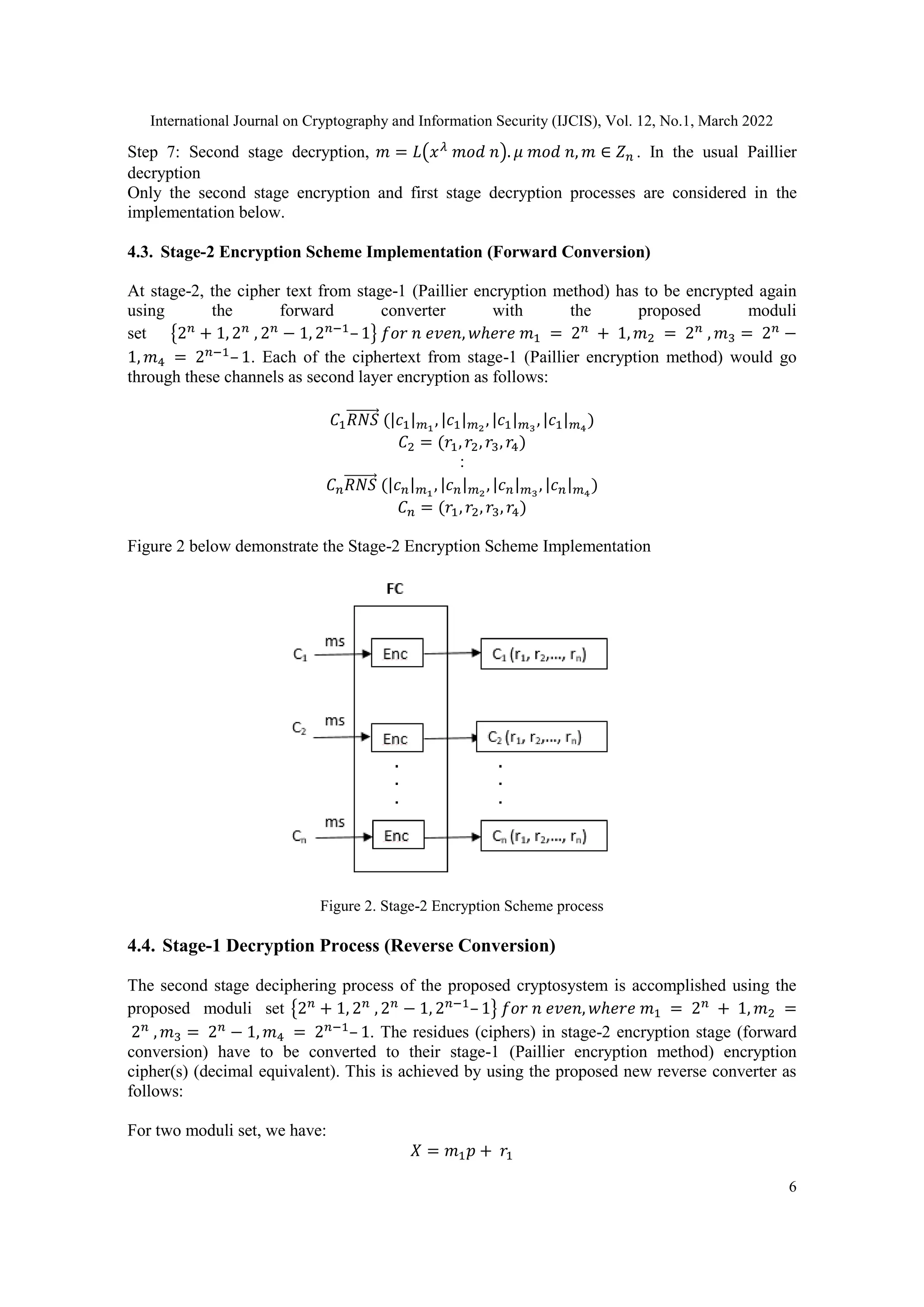 SECURED PAILLIER HOMOMORPHIC ENCRYPTION SCHEME BASED ON THE RESIDUE NUMBER SYSTEM | PDF