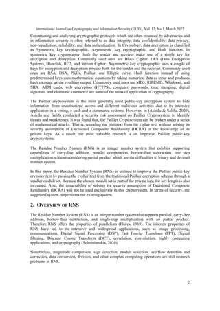 Secured Paillier Homomorphic Encryption Scheme Based on the Residue Number System | PDF