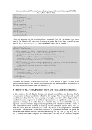 MODULAR AND DIDACTIC COMPILER DESIGN WITH XML INTER-PHASES COMMUNICATION | PDF