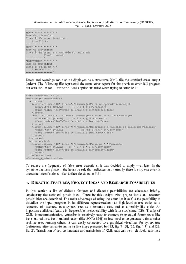Modular and Didactic Compiler Design with Xml Inter-Phases Communication | PDF