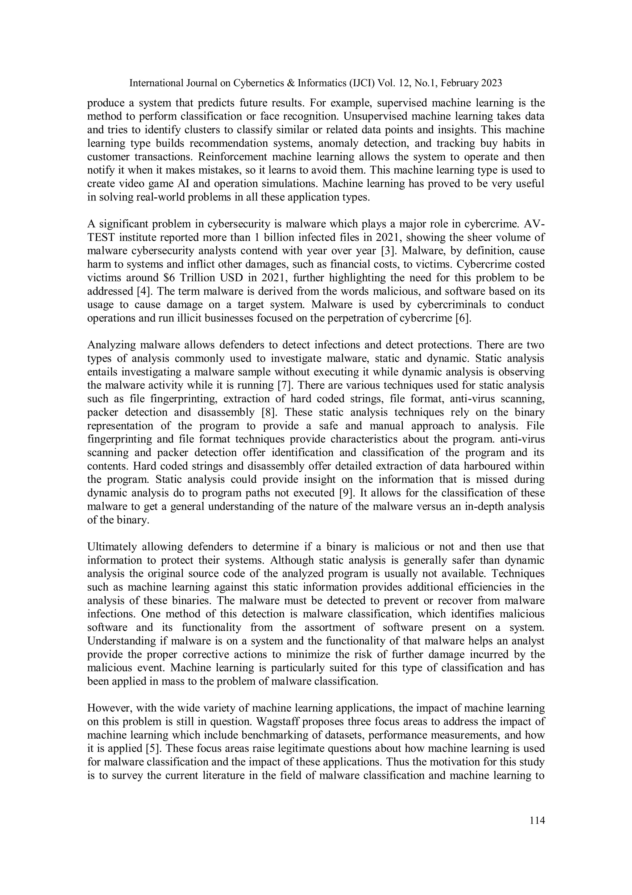 Machine Learning Applications In Malware Classification A Metaanalysis